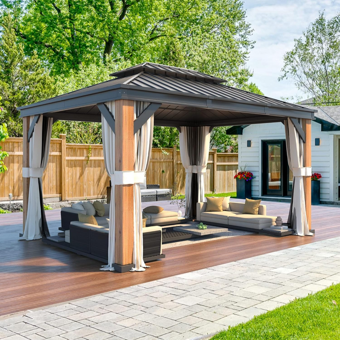 12x16 Small Patio Gazebo | Durable, Privacy, Weatherproof – EROMMY – Erommy