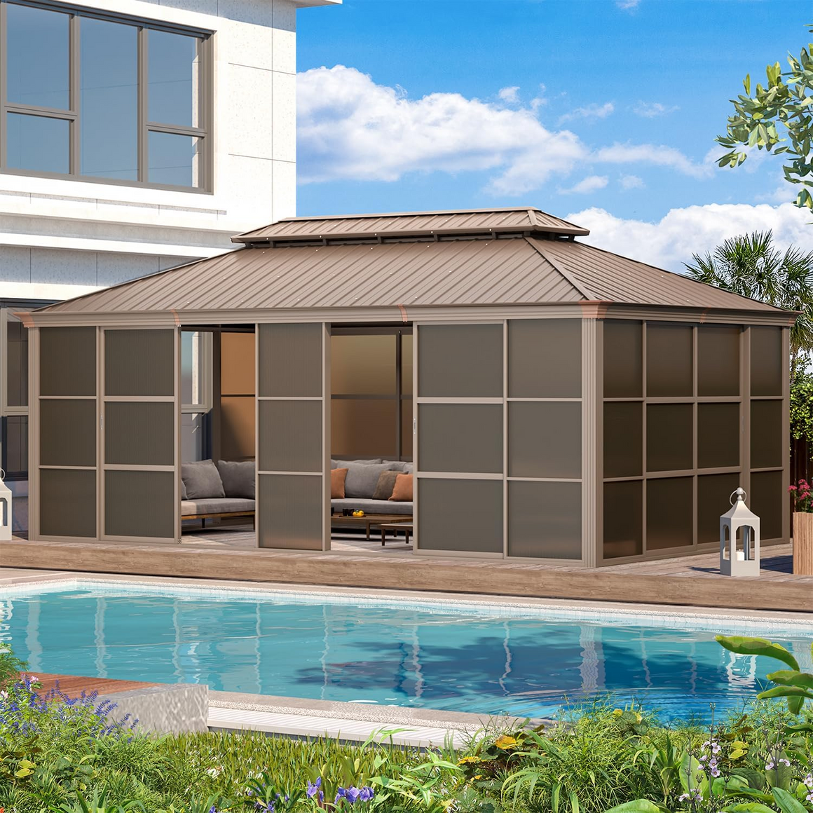 EROMMY 10X16 Lean to Sunroom | Year-Round Outdoor Retreat - EROMMY – Erommy