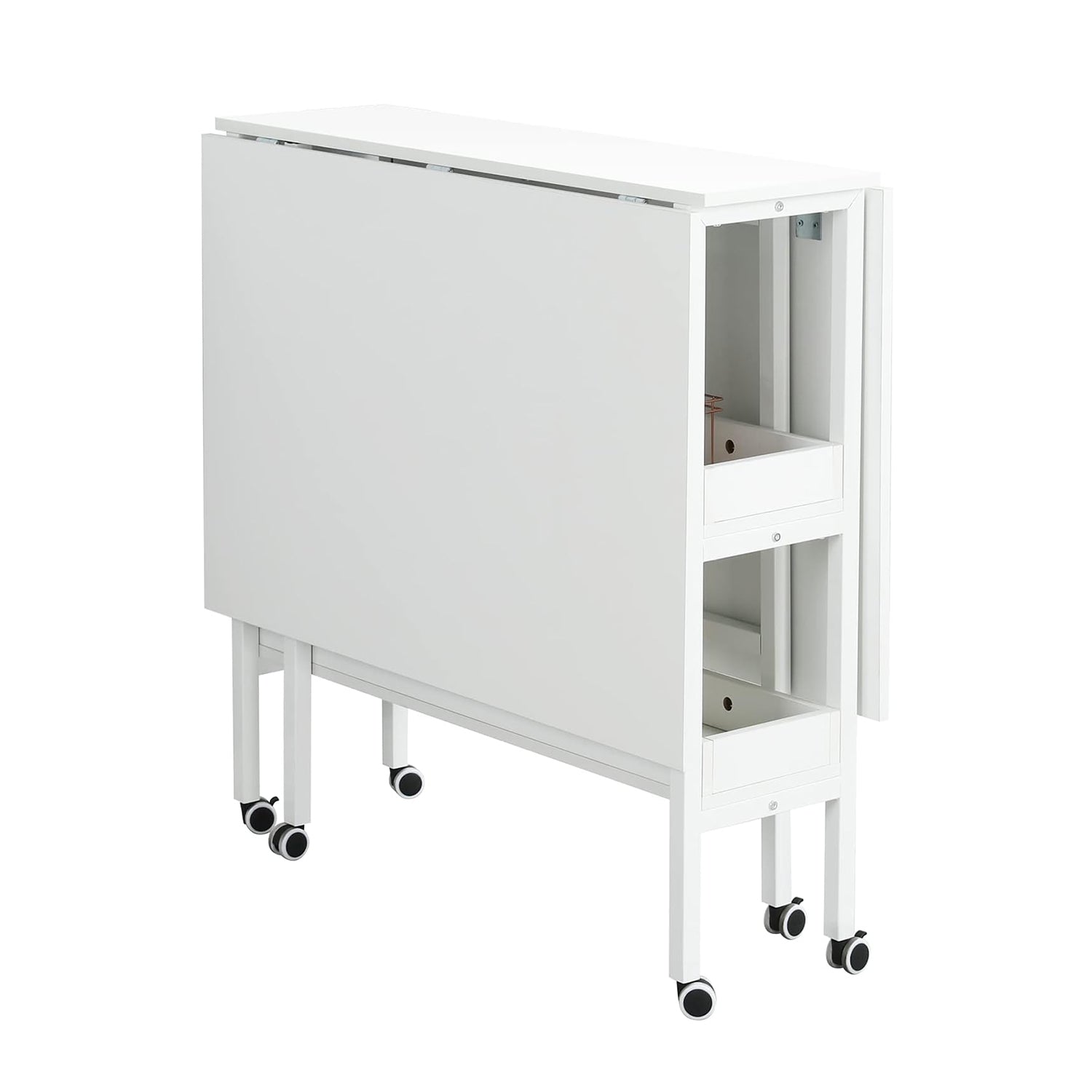 EROMMY Home Hobby Craft Table with Storage Shelves, Mobile Folding Cut ...