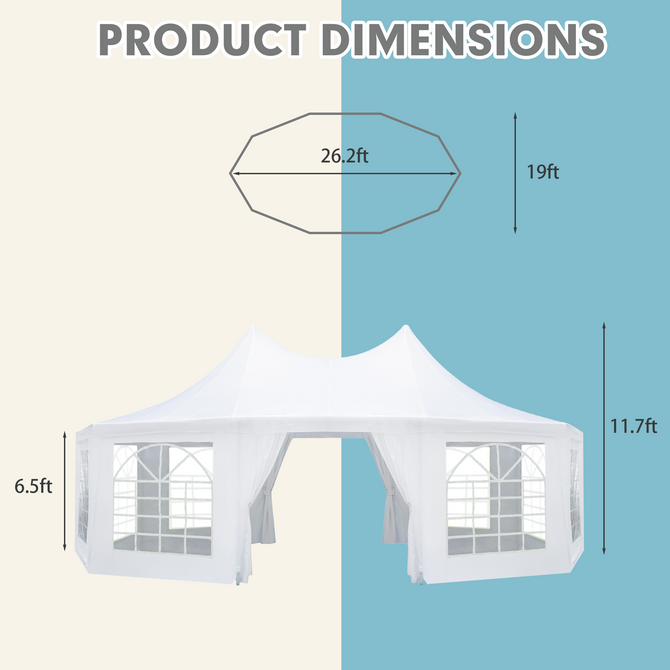 26x19 Heavy Duty Canopy Tent | Durable, Customizable, Safe – EROMMY ...
