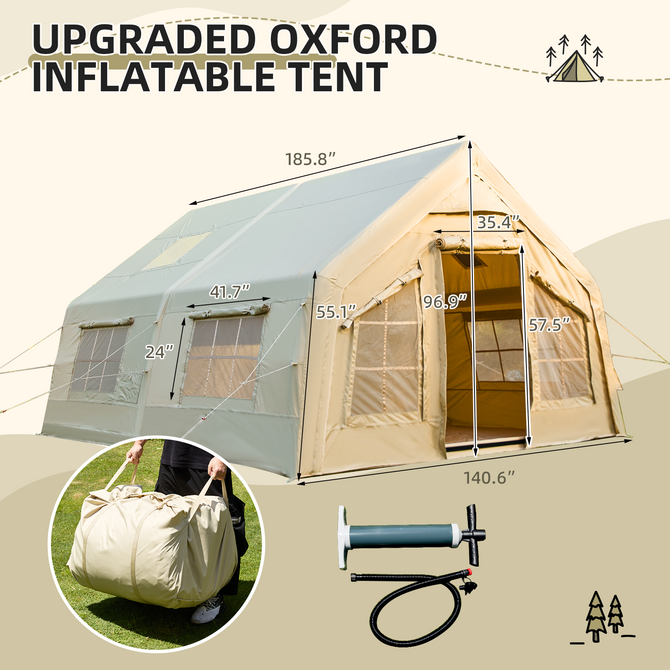 10-12 Person 4 Season Tent with Stove Jack | Extra Large & Durable ...