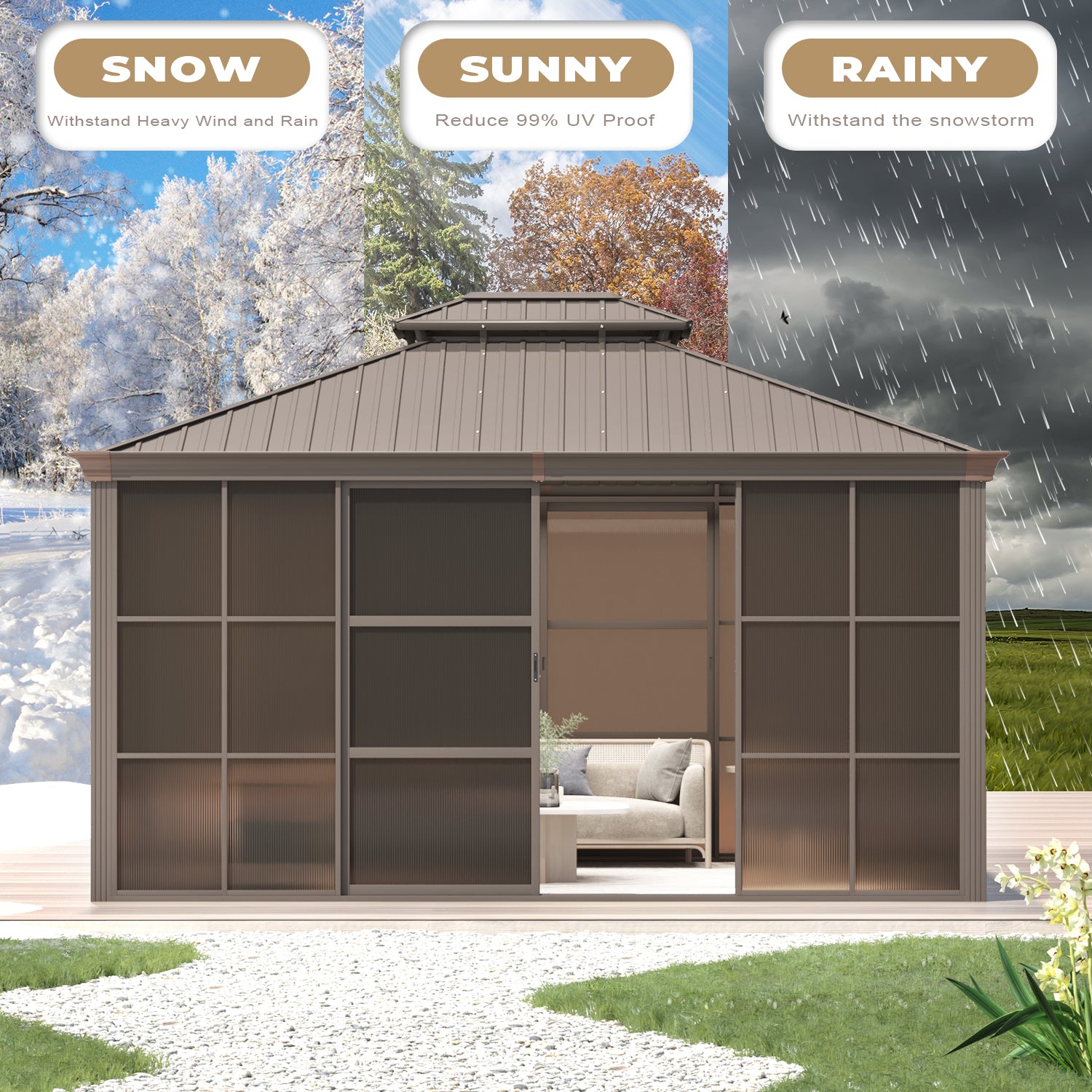12X14 Florida Sunroom | Versatile Florida Room Kit - EROMMY – Erommy