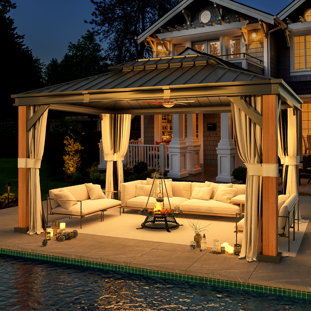 12x16 Small Patio Gazebo | Durable, Privacy, Weatherproof – EROMMY – Erommy