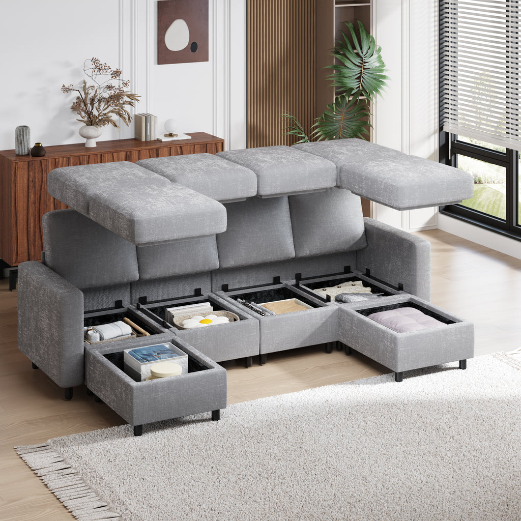 Erommy 6 Piece Modular Sectional Couch, Modular Couches and Sofas Sect