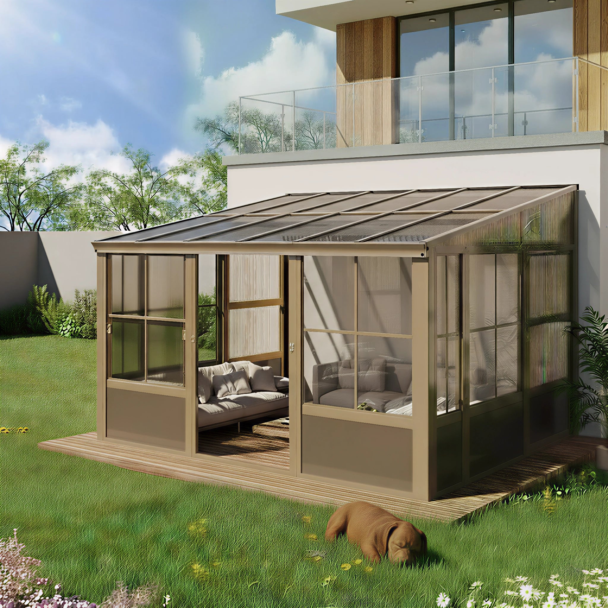 10x12 Prefabricated Sunroom | Durable 4-Season Comfort - EROMMY – Erommy