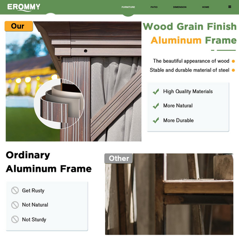 Gazebo with Sides | Luxury, Space, & Durability – EROMMY – Erommy
